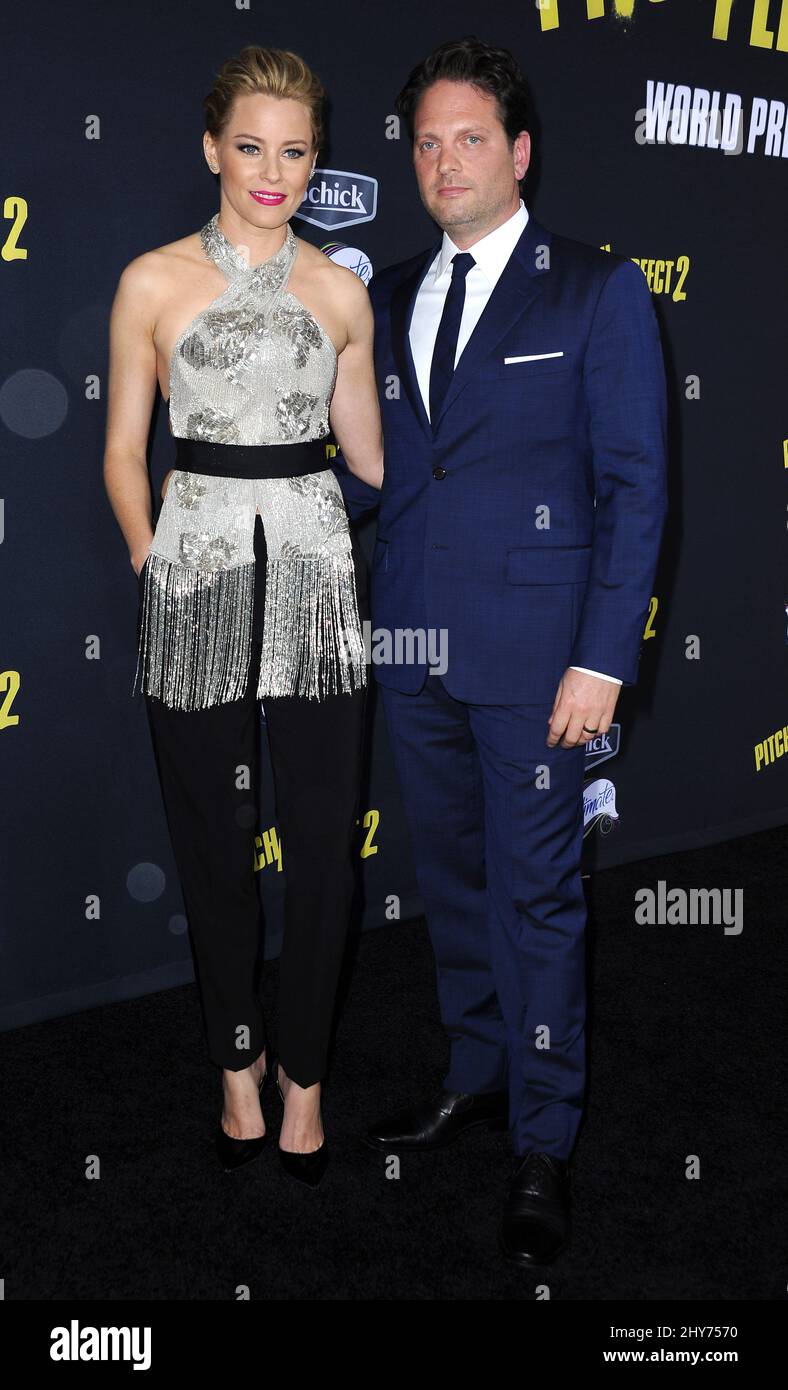 Elizabeth Banks, Max Handelman attending the world premiere of Pitch ...