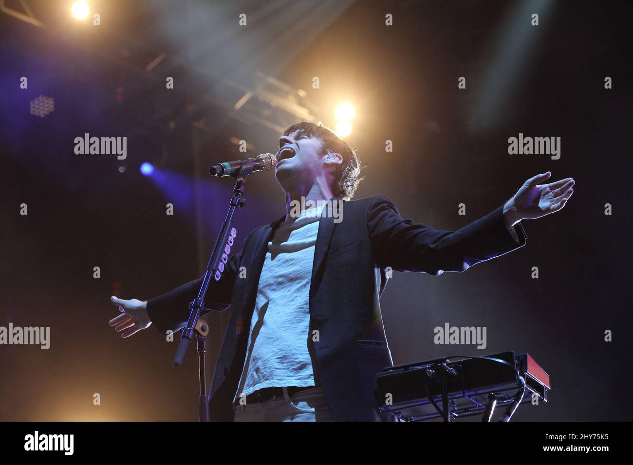 Mark Foster of Foster the People perform at Rock in Rio USA at the MGM ...