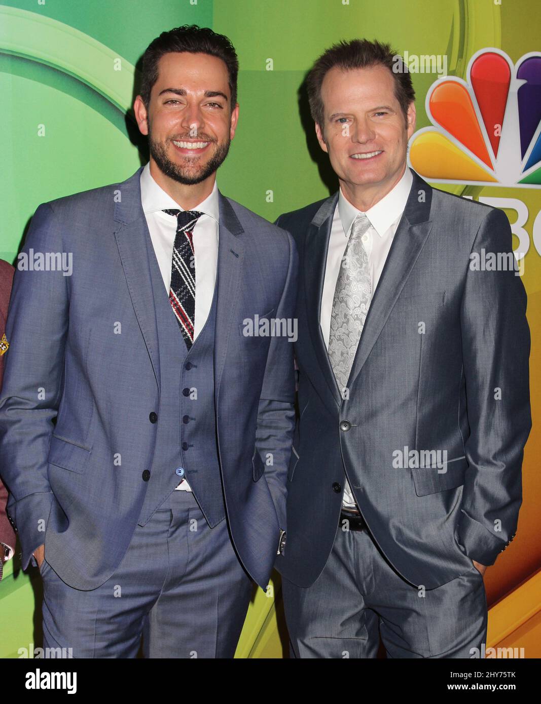 Zachary Levi, Jack Coleman attending 2015 NBC Upfront Presentation held ...