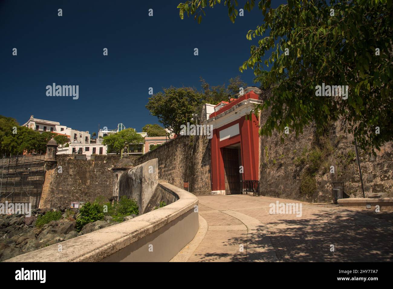 Historic gate as the entrance to the fortified city of Old San Juan ...