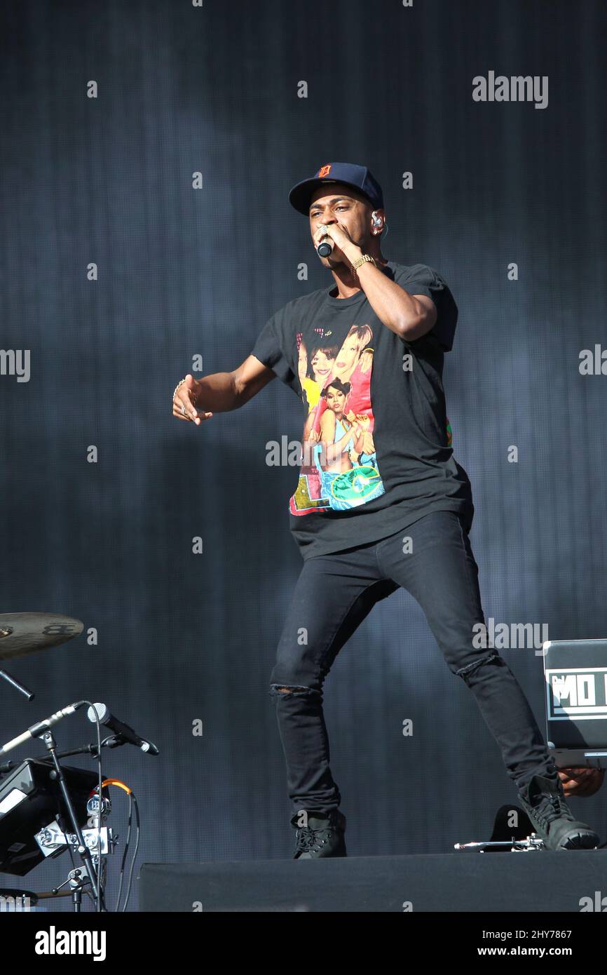 Big Sean performing during the Rock in Rio USA at the MGM Resorts ...