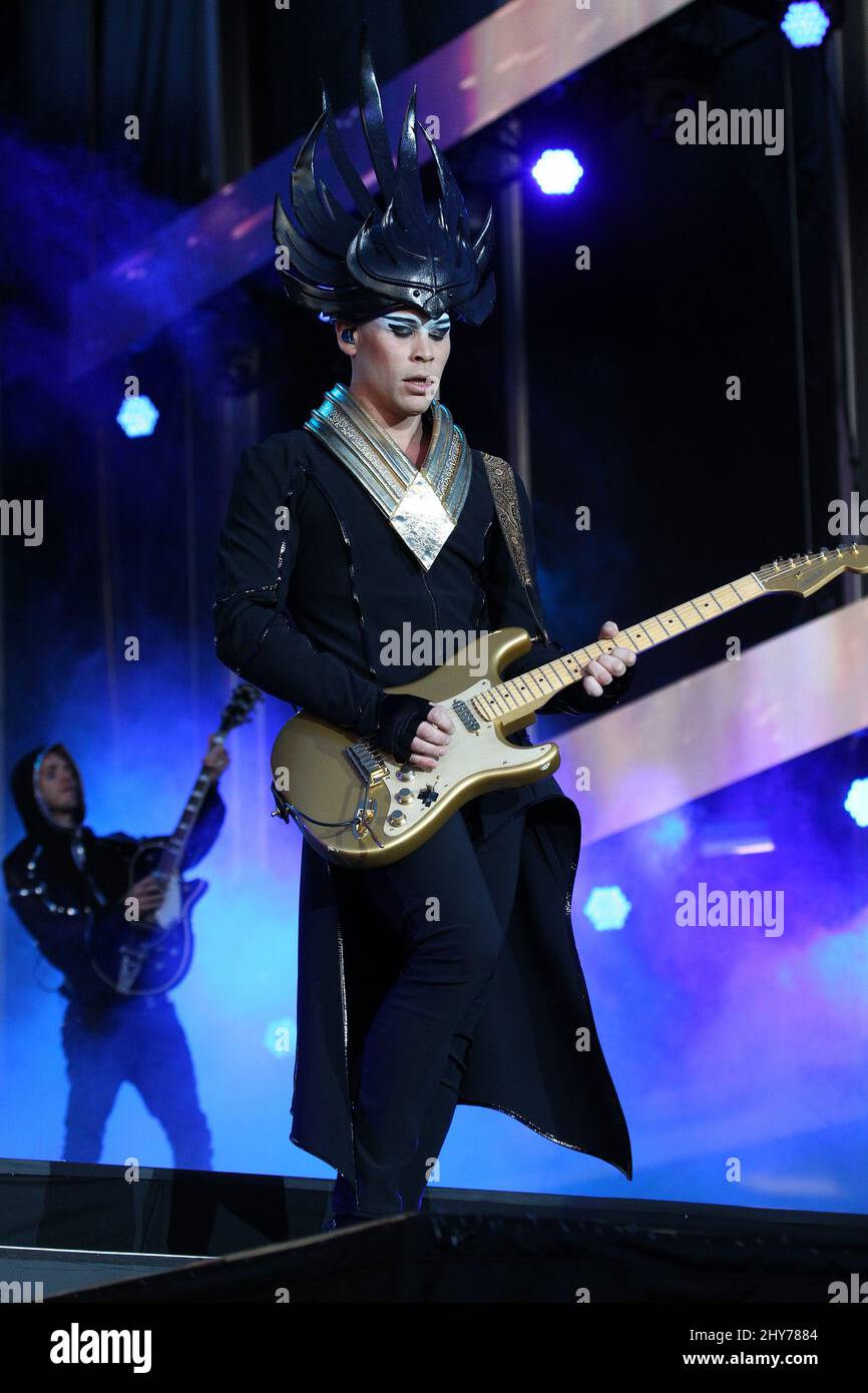Luke Steele of Empire of the Sun performing during the Rock in Rio USA ...