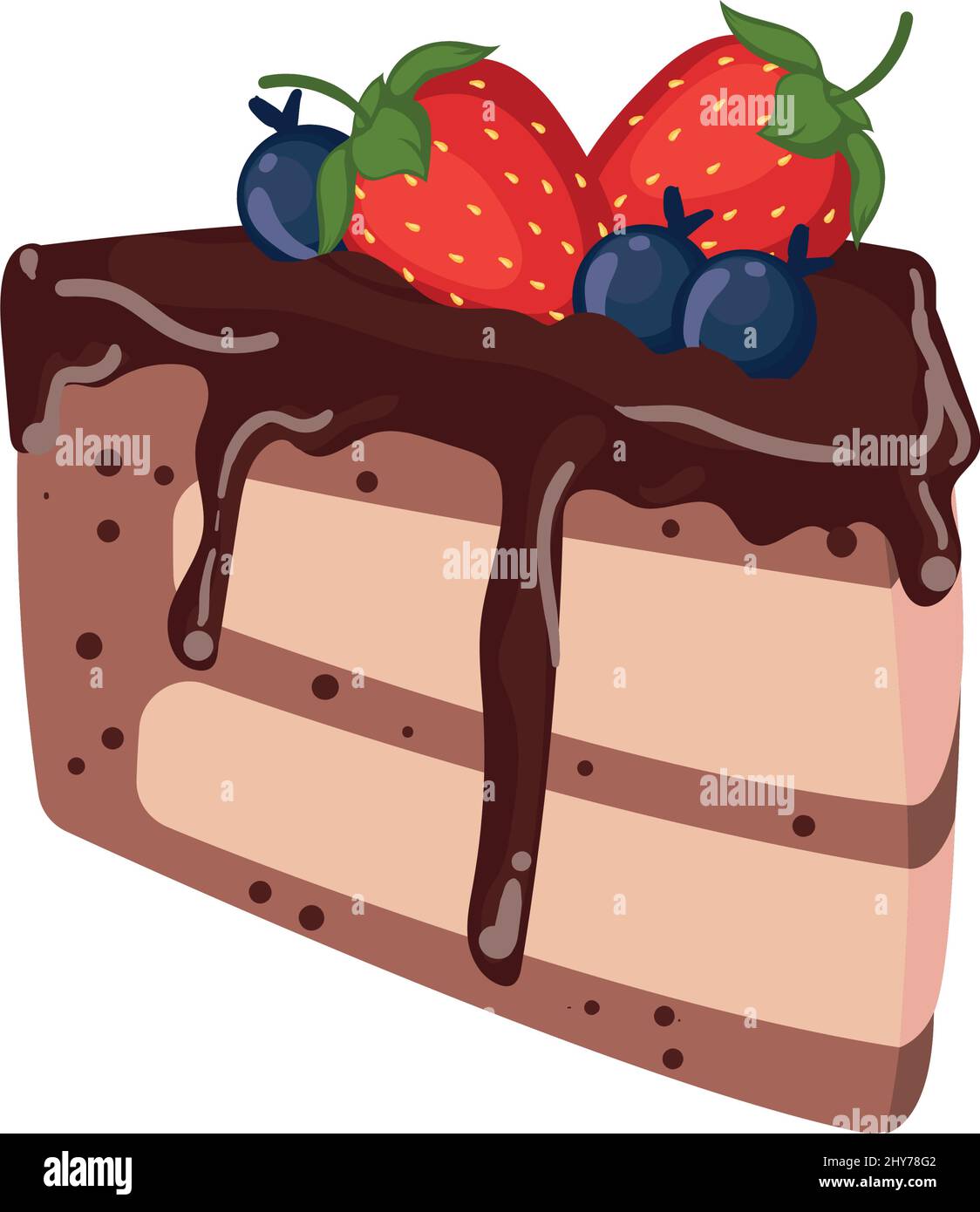 chocolate cake piece Stock Vector Image & Art - Alamy