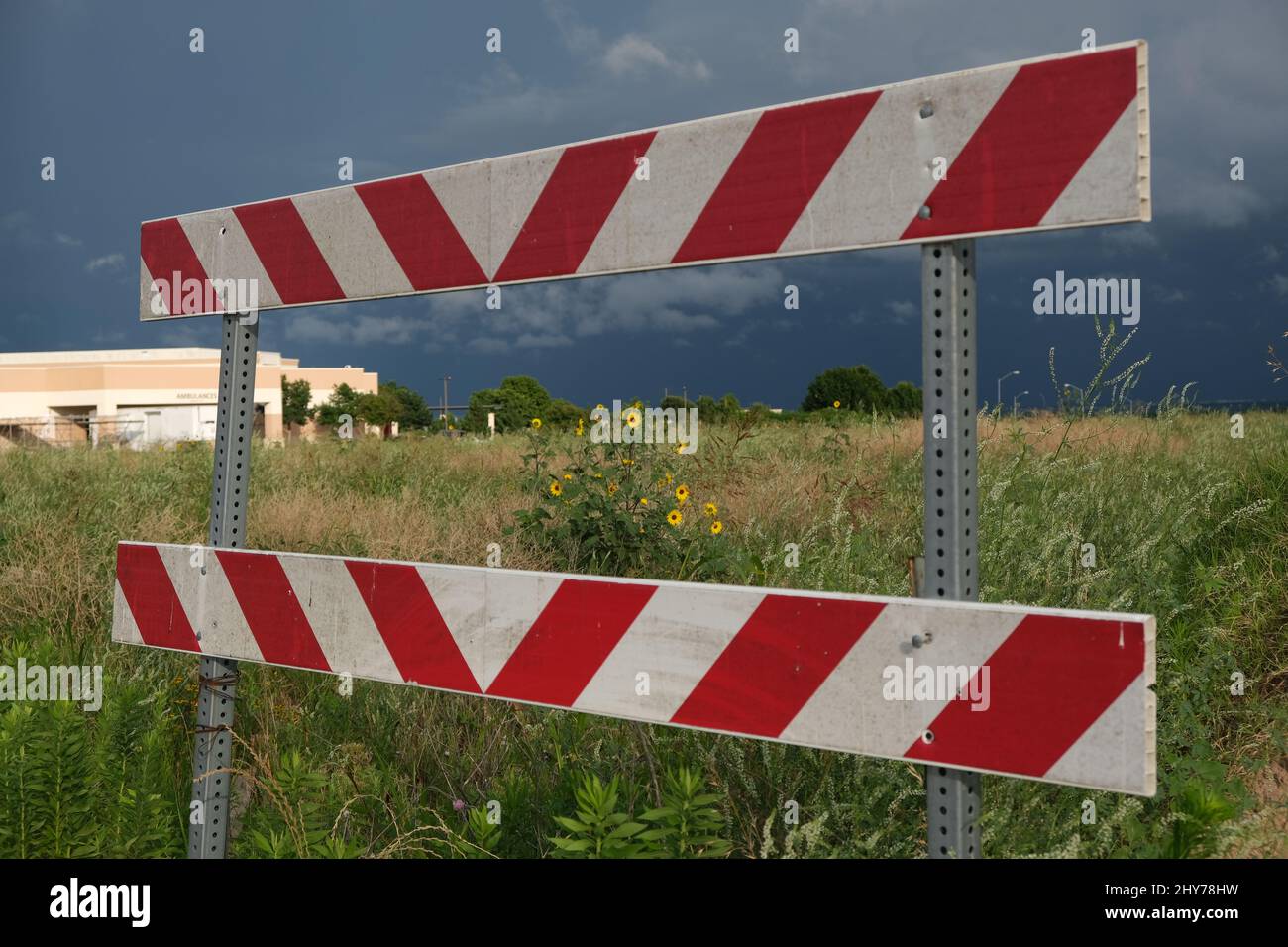 Beautiful shot of a sign "Road Closed" under the cloudy skies Stock ...