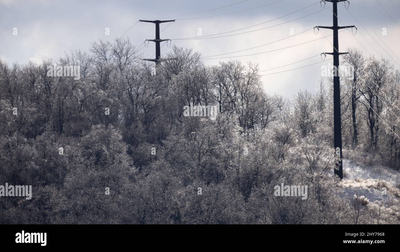 Electricity lines in winter park hi-res stock photography and images ...