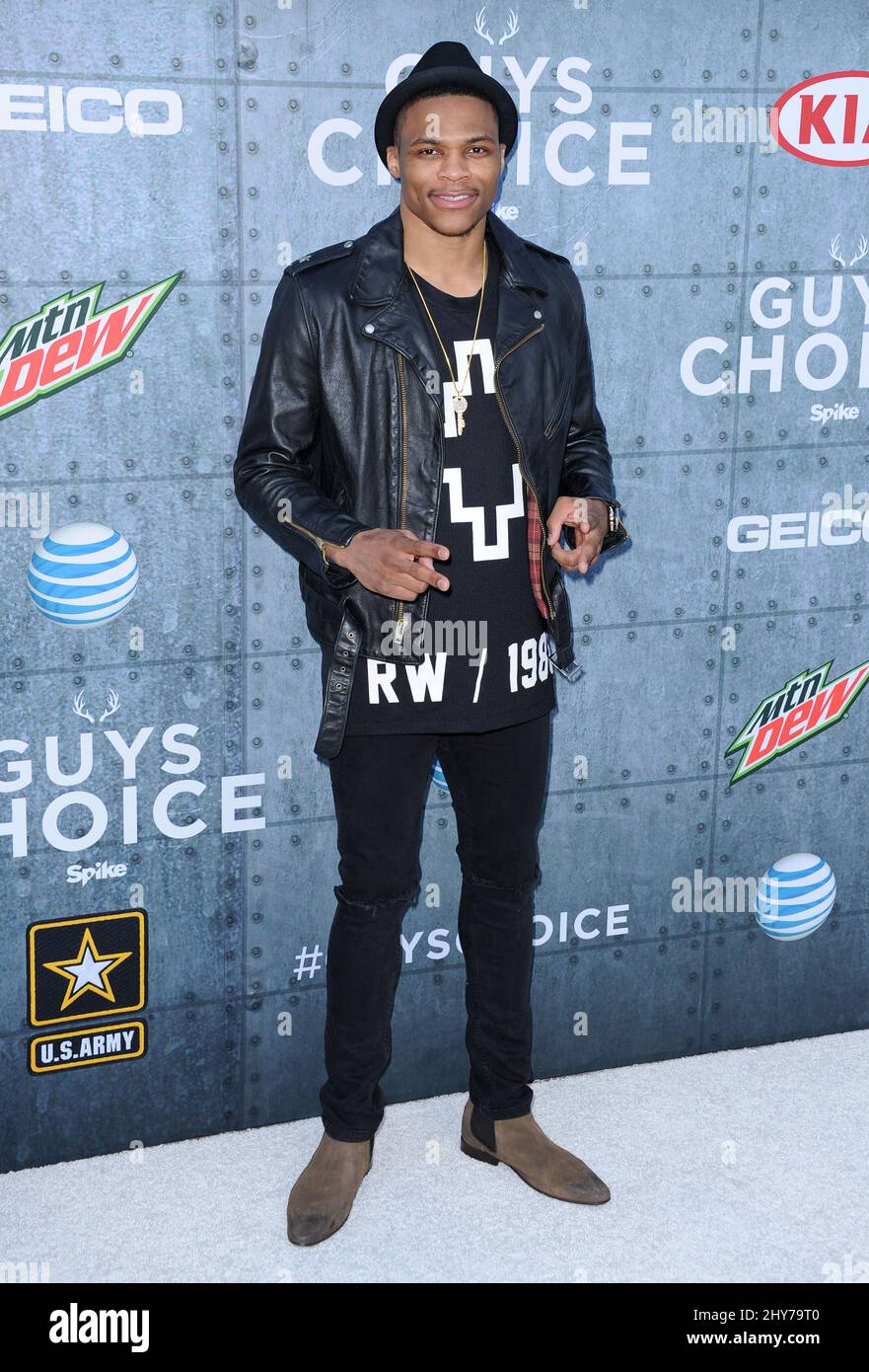 Russell Westbrook attending the Spike TV's Guys Choice 2015 held at ...