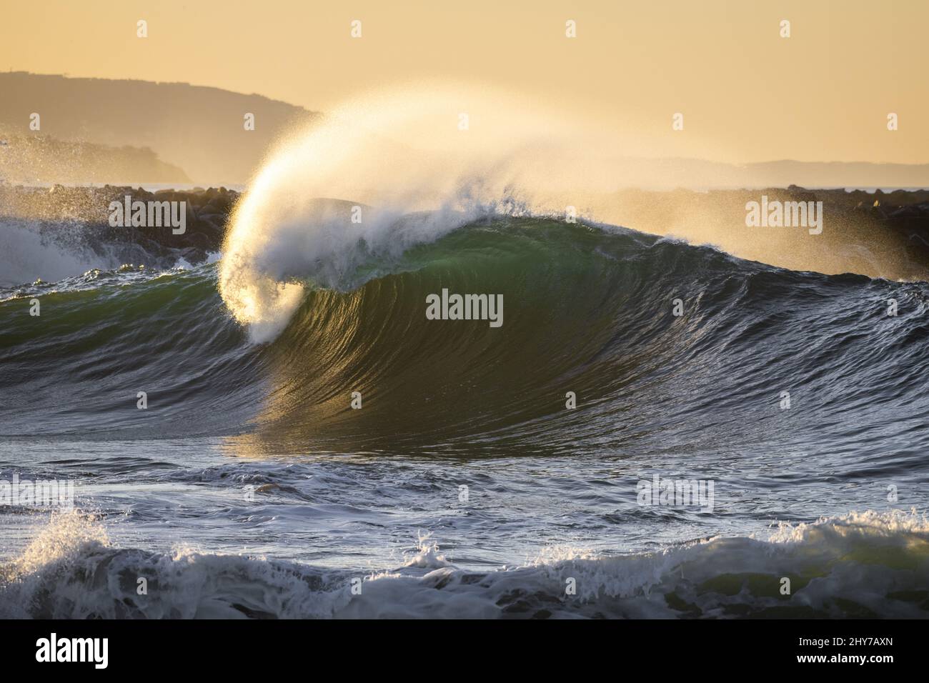 Beautiful shot of surf waves on a sunny day Stock Photo - Alamy