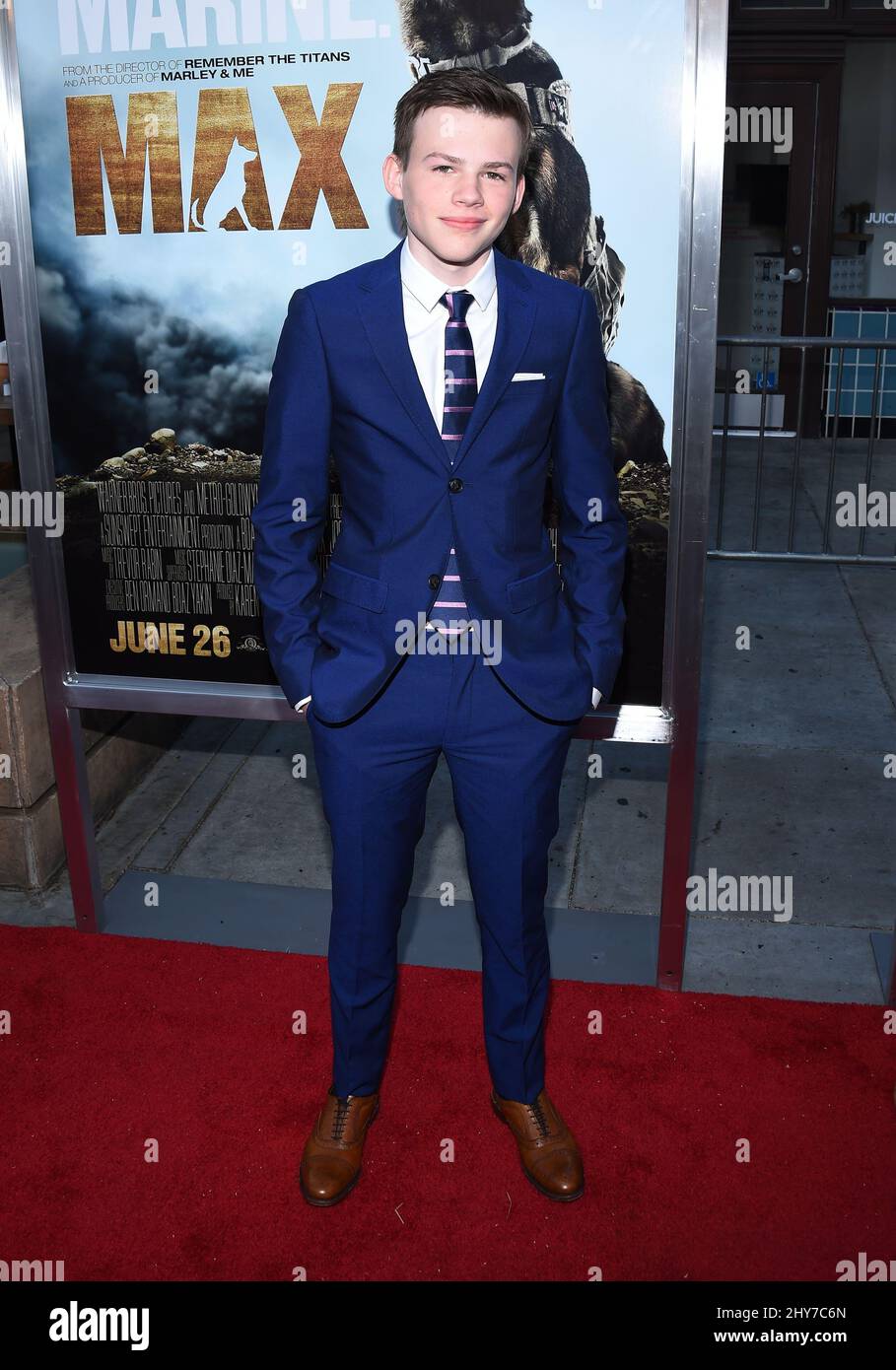 Josh Wiggins arriving for the film premiere for Warner Bros. and Metro ...