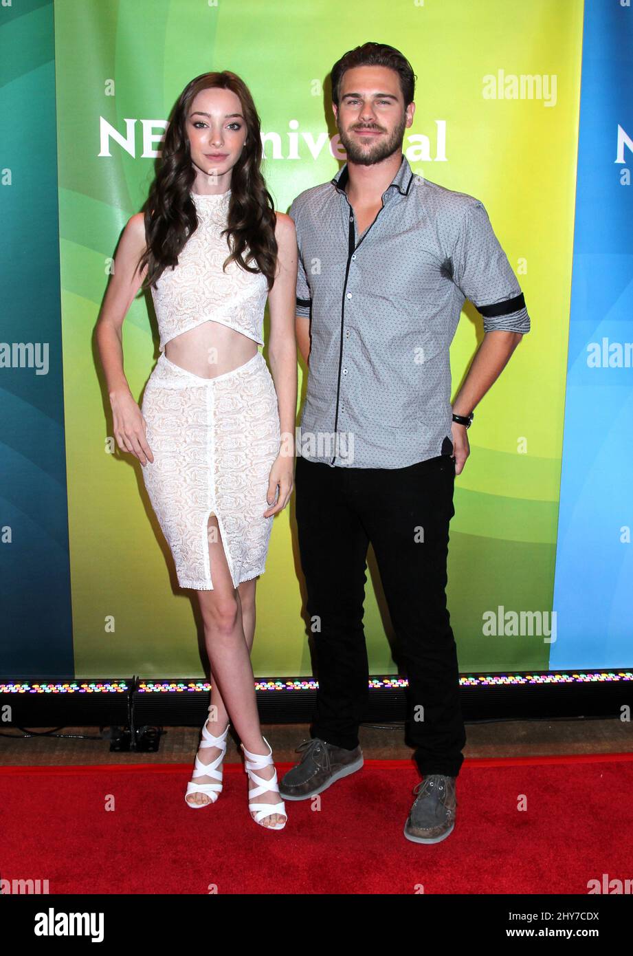 Emma Dumont and Grey Damon attending the 2015 NBC New York Summer Press ...