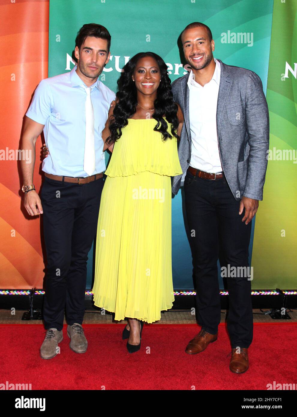 Nick Hounslow, Nichelle Hines and Aaron Hines attending the 2015 NBC ...