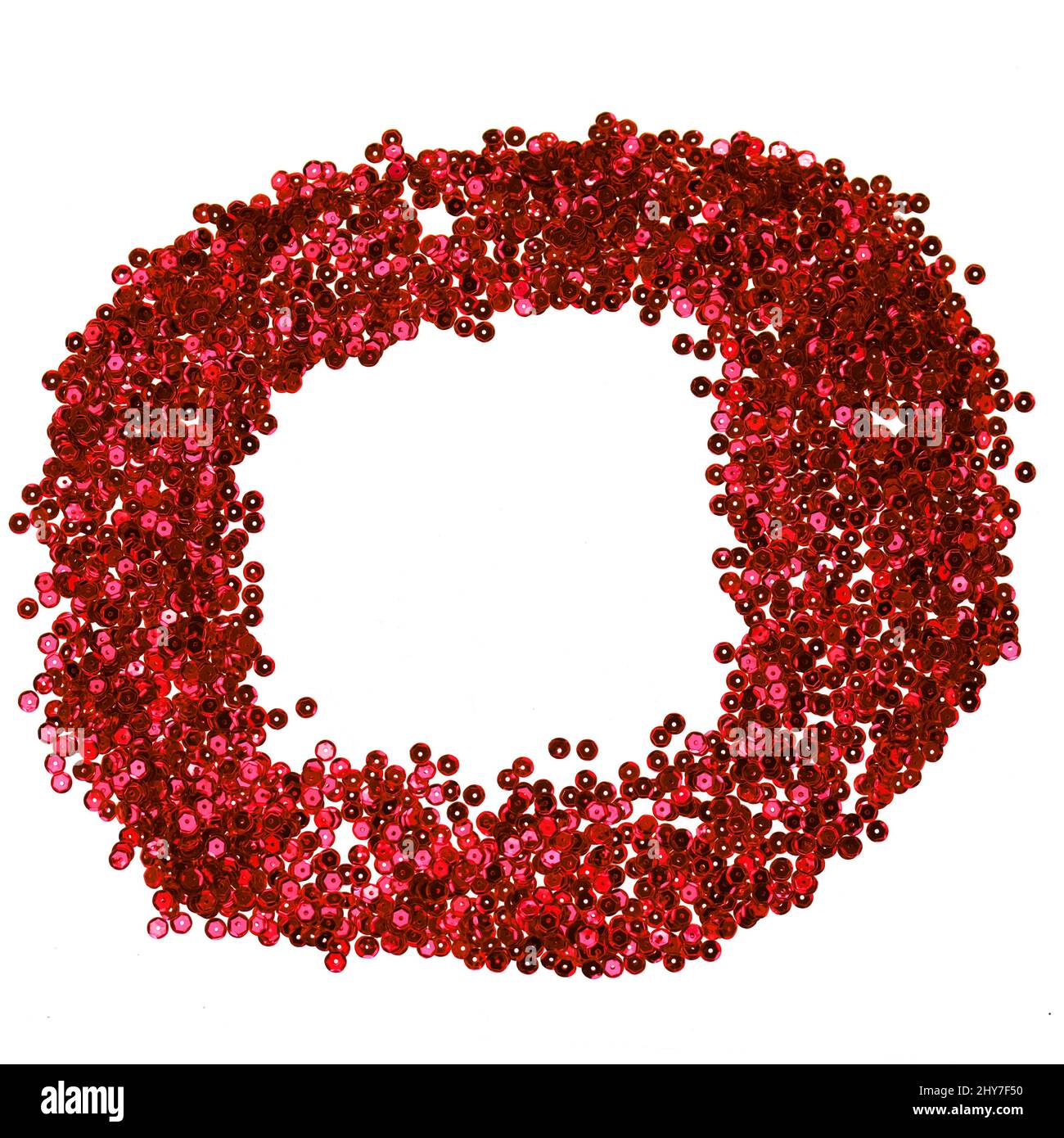 sequins frame. red frame isolated on white background.Red sequins frame ...