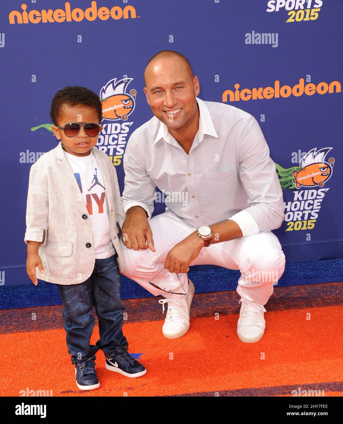 Jalen Jeter, Derek Jeter attending the Nickelodeon Kids' Choice Sports ...