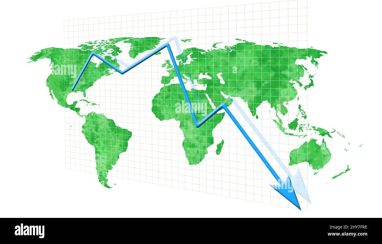 Graphs representing the stock market crash. 3d illustration Stock Photo ...