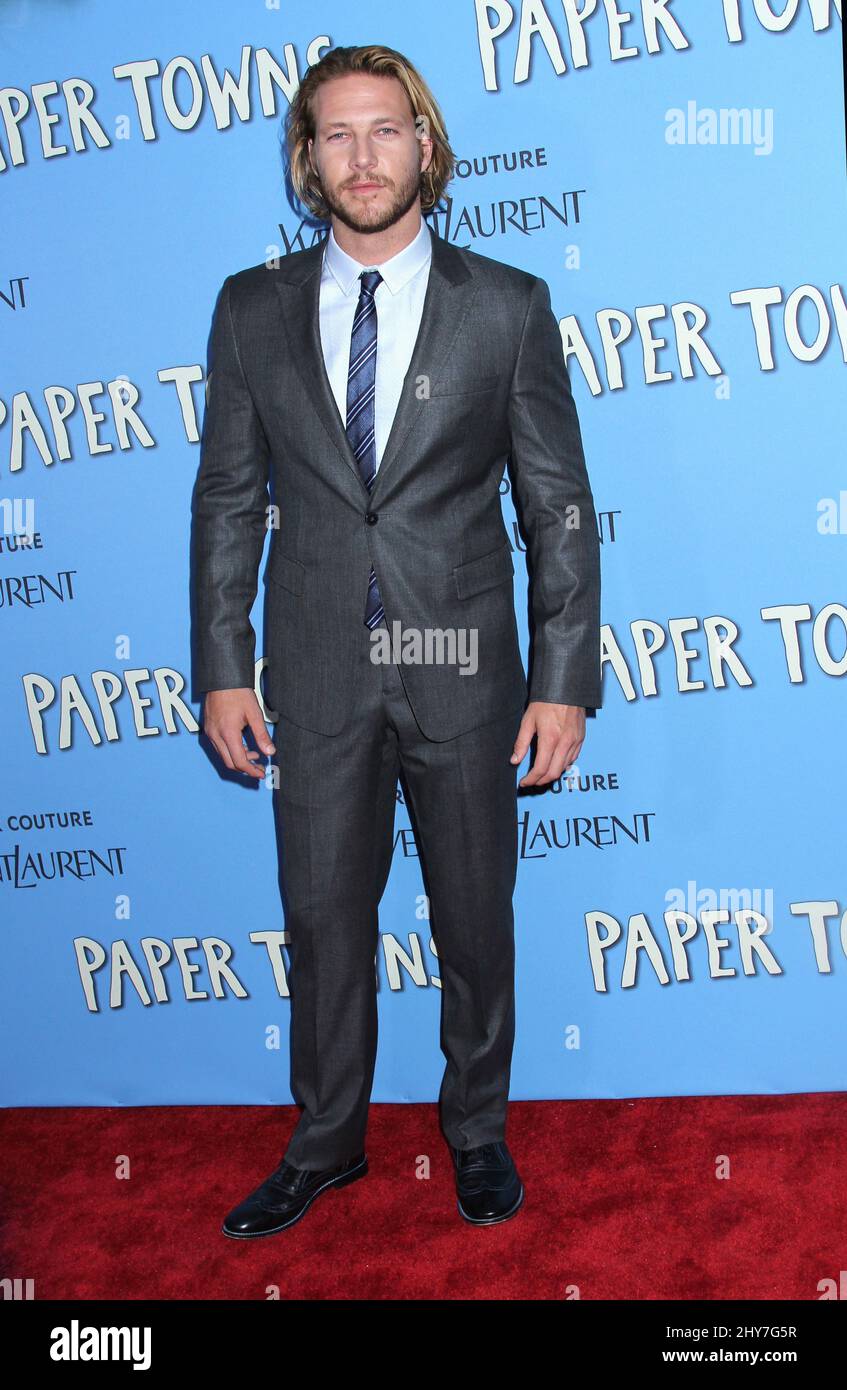 Luke Bracey attending the premiere of Paper Towns in New York Stock ...
