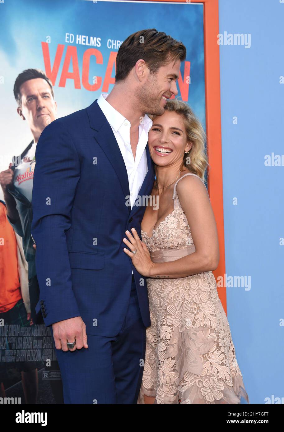 Chris Hemsworth and Elsa Pataky arriving for the Vacation premiere held ...