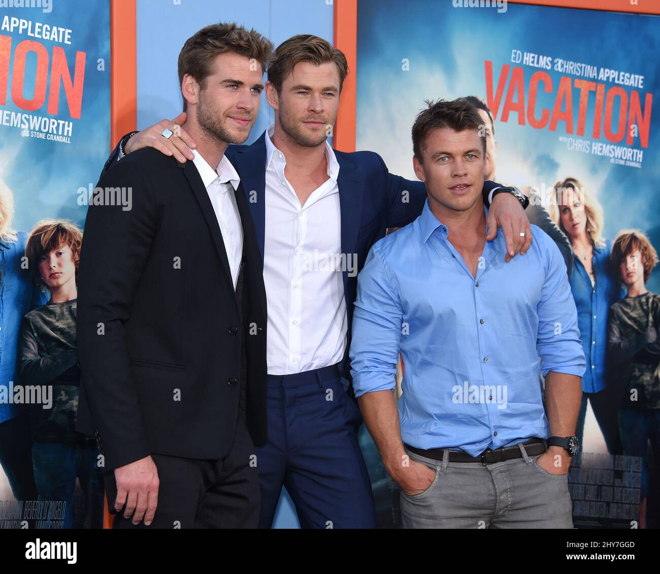 Liam Hemsworth, Chris Hemsworth & Luke Hemsworth arriving for the ...