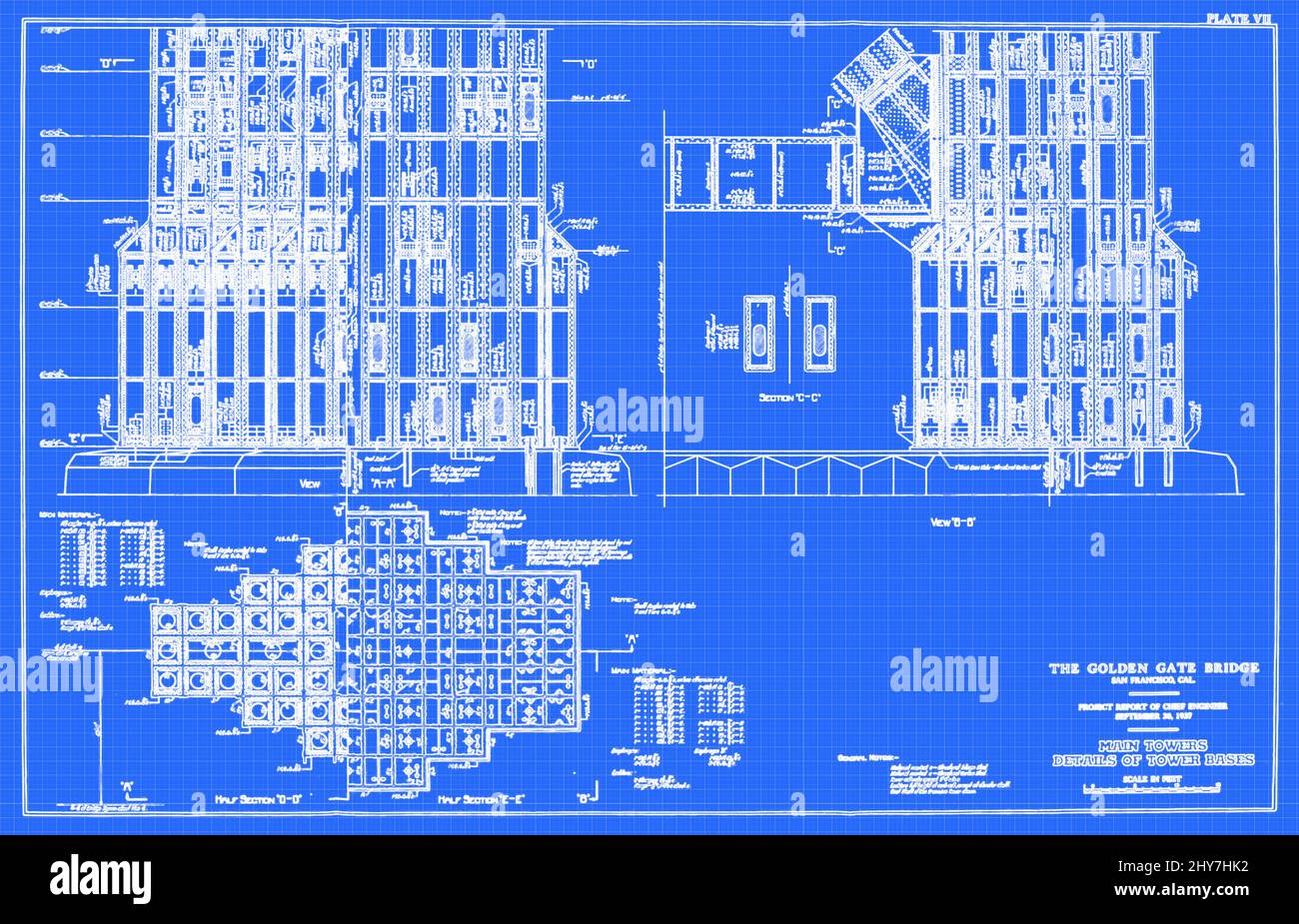 Main Towers. Details of Tower Bases from The Golden Gate Bridge; report ...