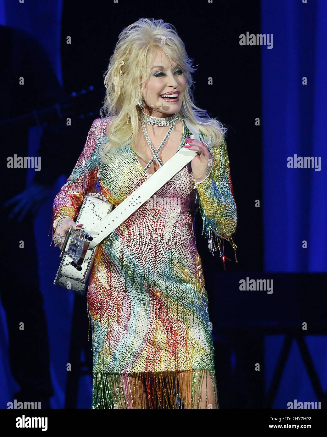 Dolly Parton performing live during her "Pure and Simple" Concert held ...