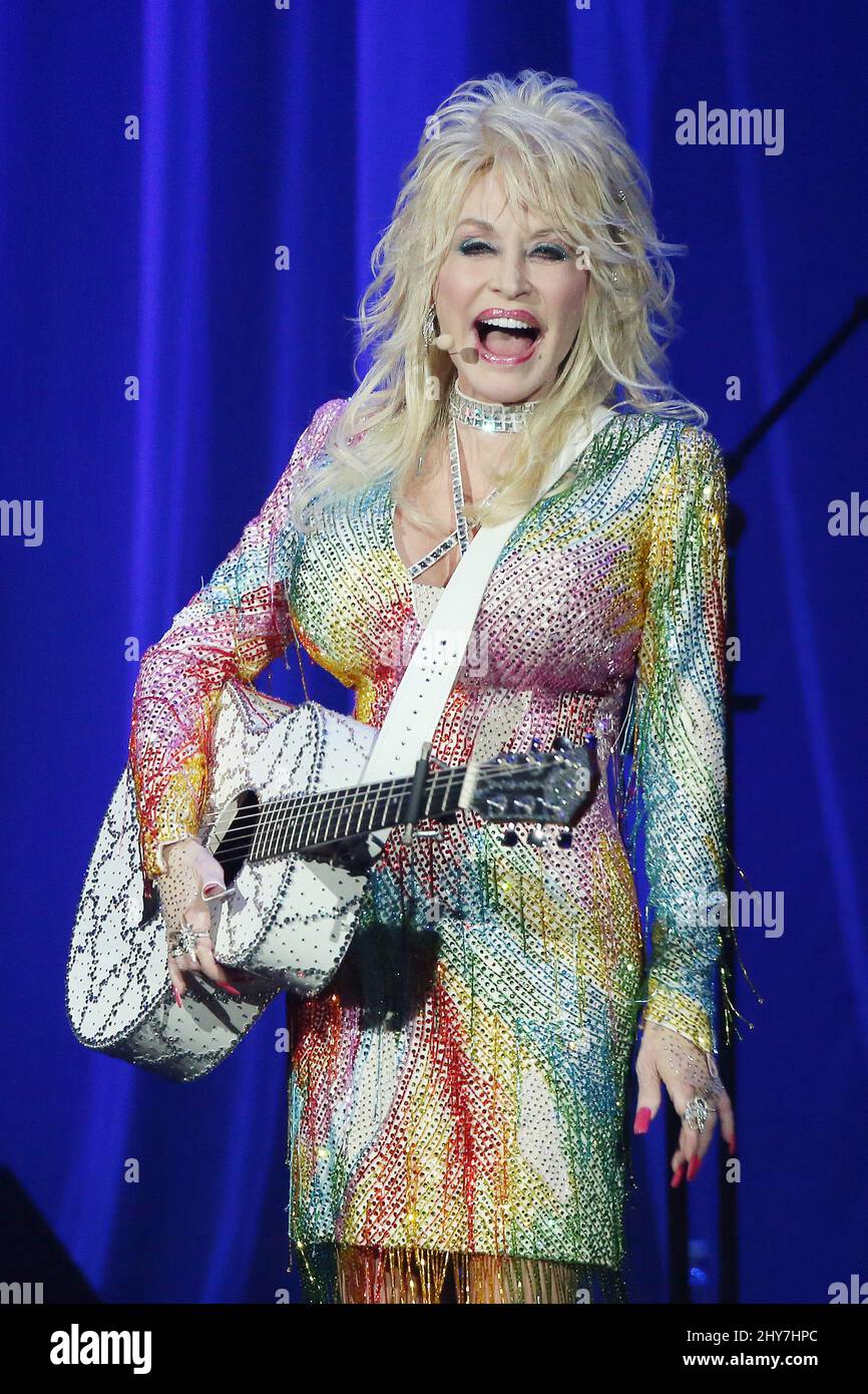 Dolly Parton performing live during her "Pure and Simple" Concert held ...