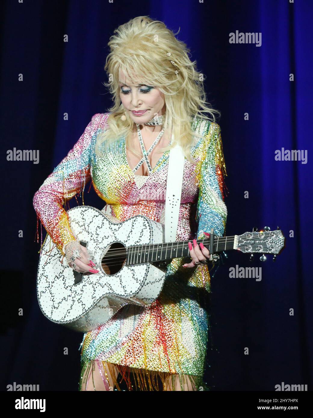 Dolly Parton performing live during her "Pure and Simple" Concert held ...