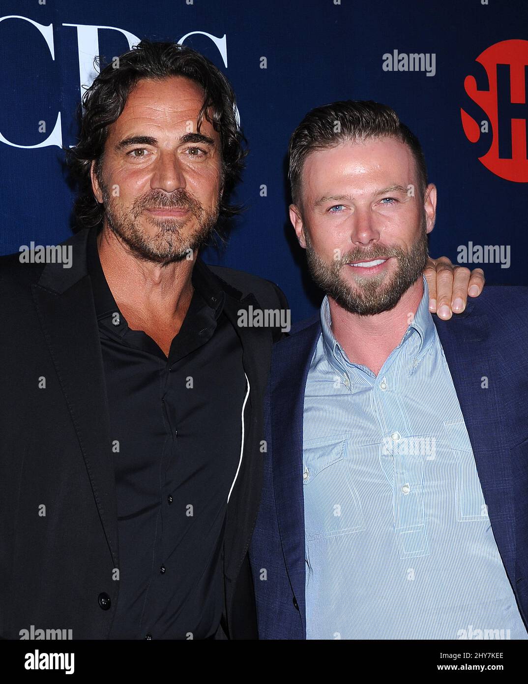 Thorsten Kaye and Jacob Young attending the CBS, The CW and Showtime Summer TCA press tour Stock ...