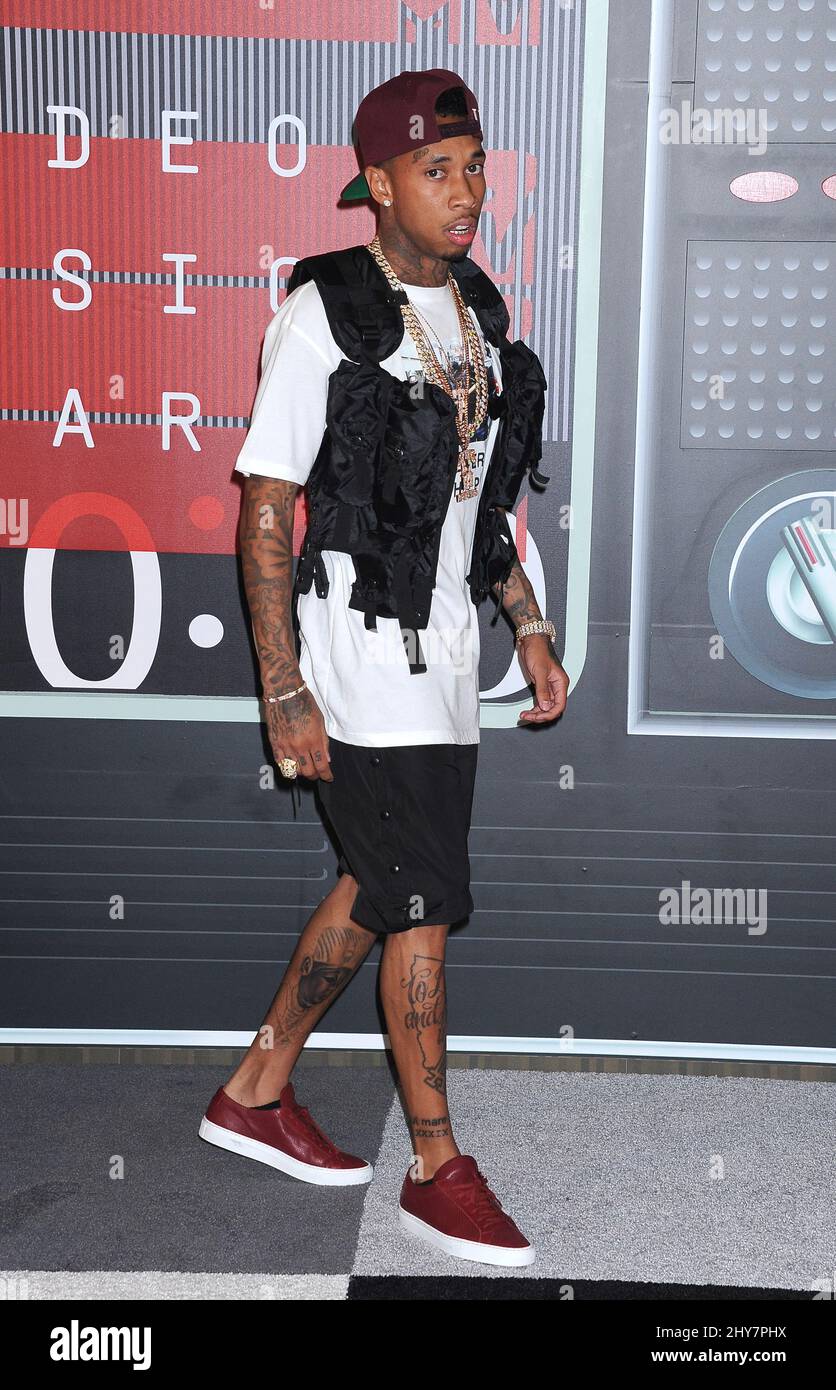 Tyga arriving on the red carpet at the MTV Video Music Awards 2015, at ...
