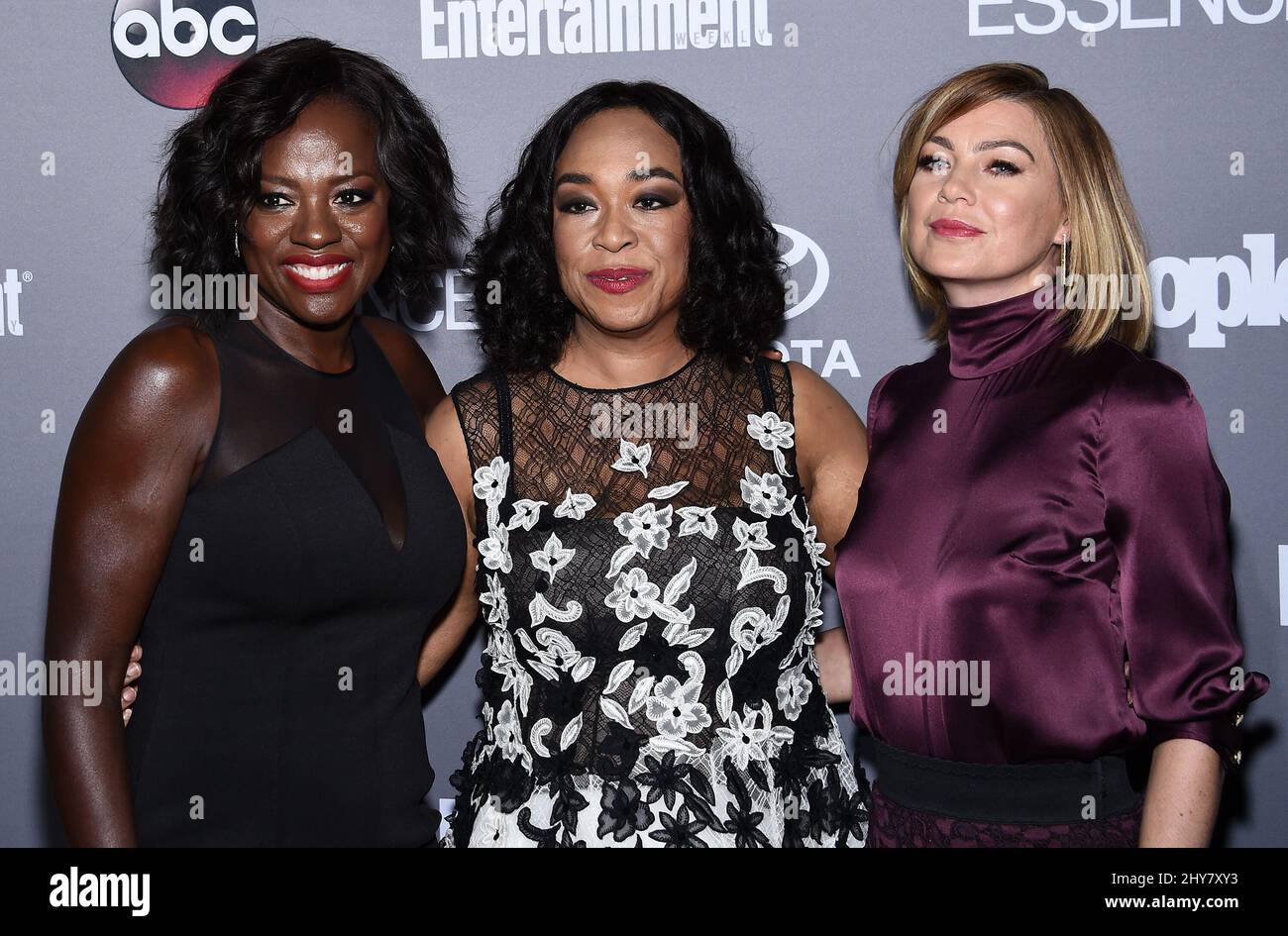 Viola Davis, Shonda Rhimes & Ellen Pompeo attending the TGIT Premiere ...
