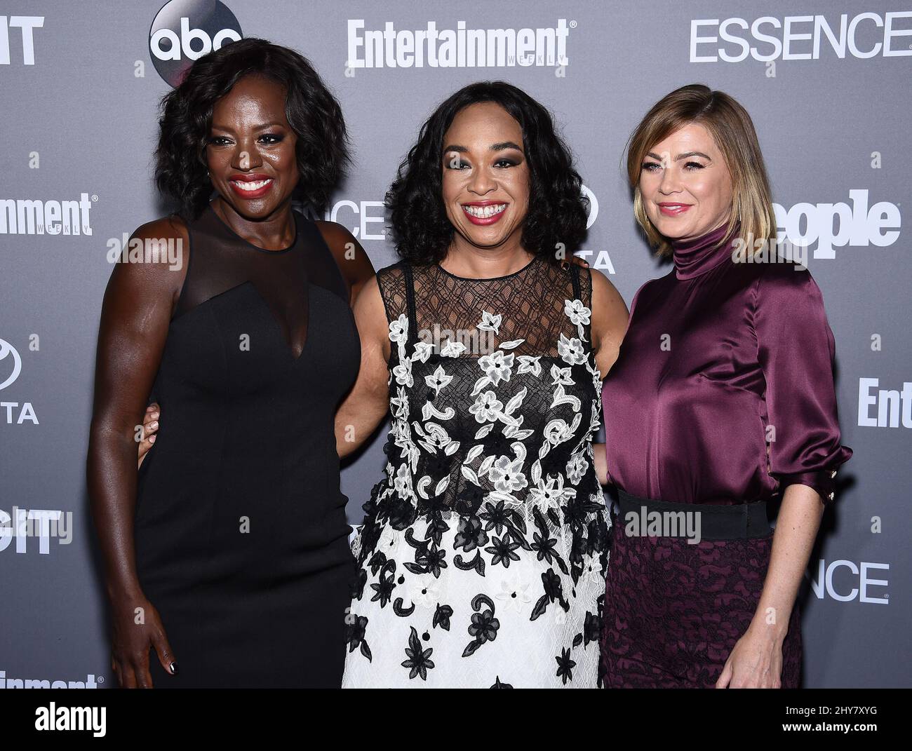 Viola Davis, Shonda Rhimes & Ellen Pompeo attending the TGIT Premiere ...