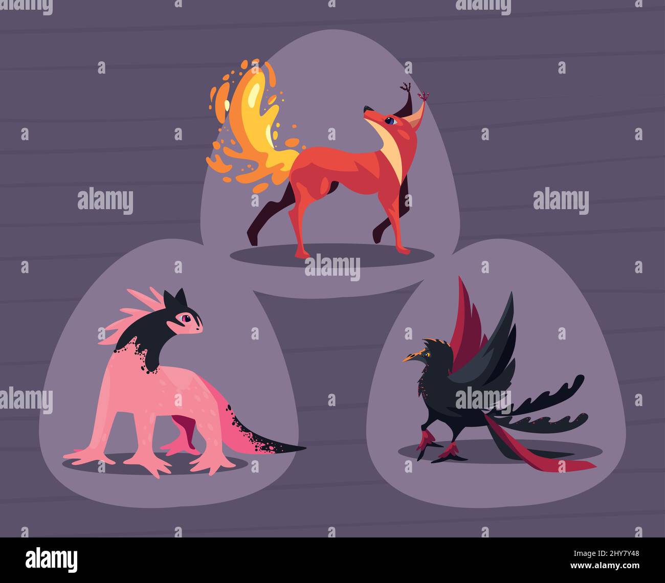 three magical creatures Stock Vector Image & Art - Alamy