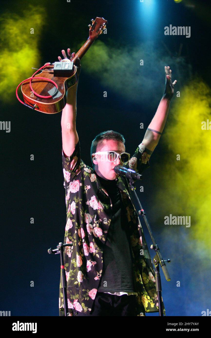Tyler Joseph of Twenty One Pilots during day 1 of the Life Is Beautiful ...