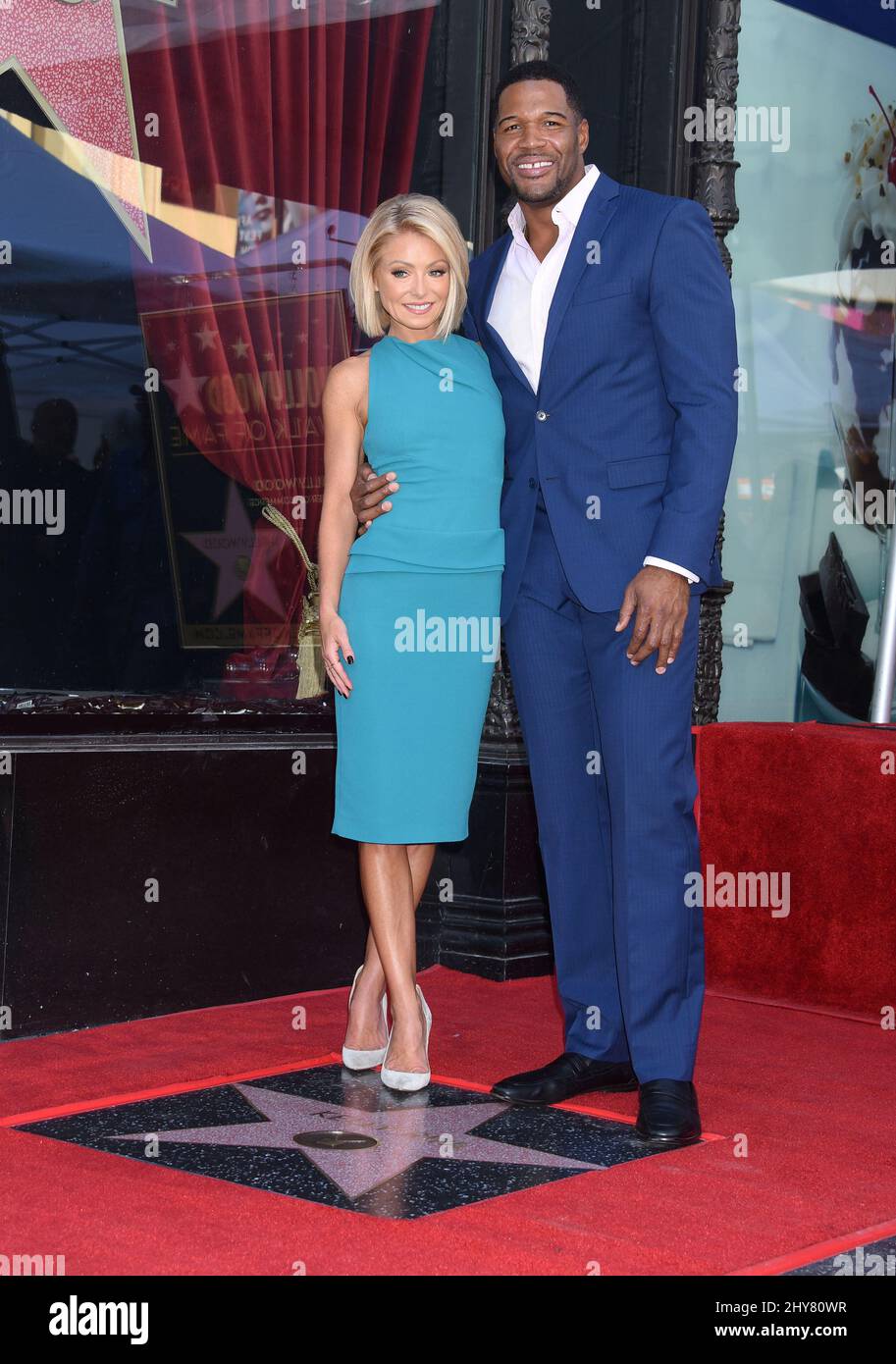 Kelly Ripa and Michael Strahan attends the Kelly Ripa Hollywood Walk of ...
