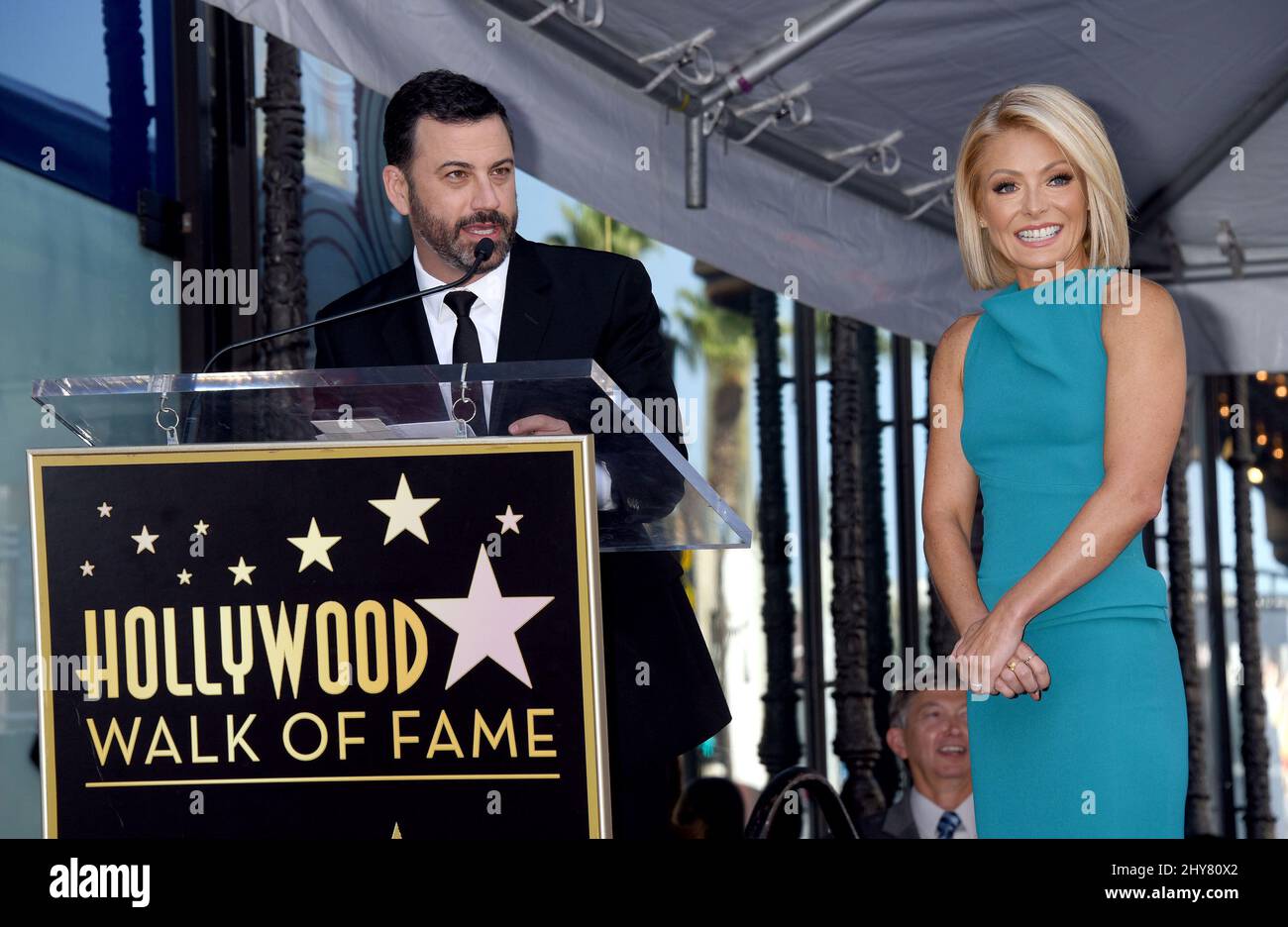 Kelly Ripa and Jimmy Kimmel attends the Kelly Ripa Hollywood Walk of ...