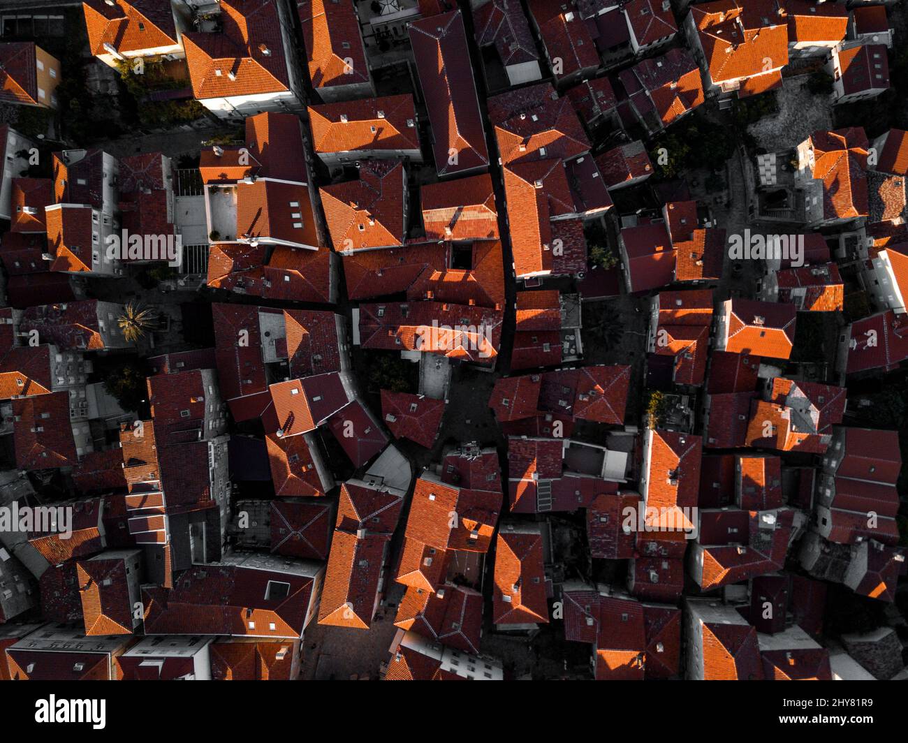 Aerial top down view budva hi-res stock photography and images - Alamy