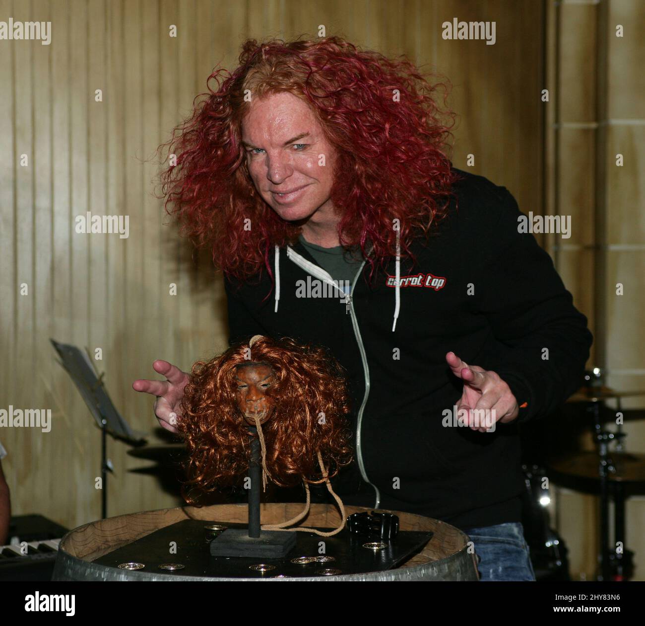 Carrot Top unveils his shrunken head at The Golden Tiki in Las Vegas ...