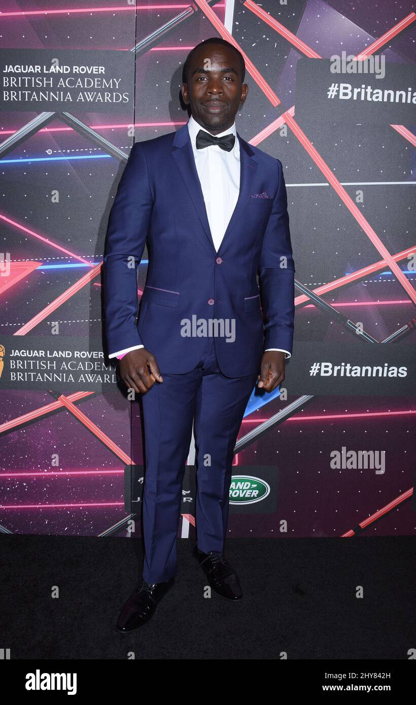 Jimmy Akingbola arriving for the 2015 Jaguar Land Rover British Academy ...