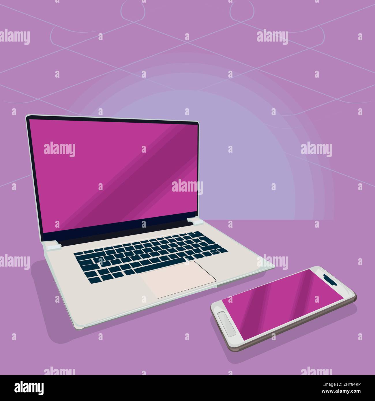 realistic laptop and smarphone Stock Vector Image & Art - Alamy