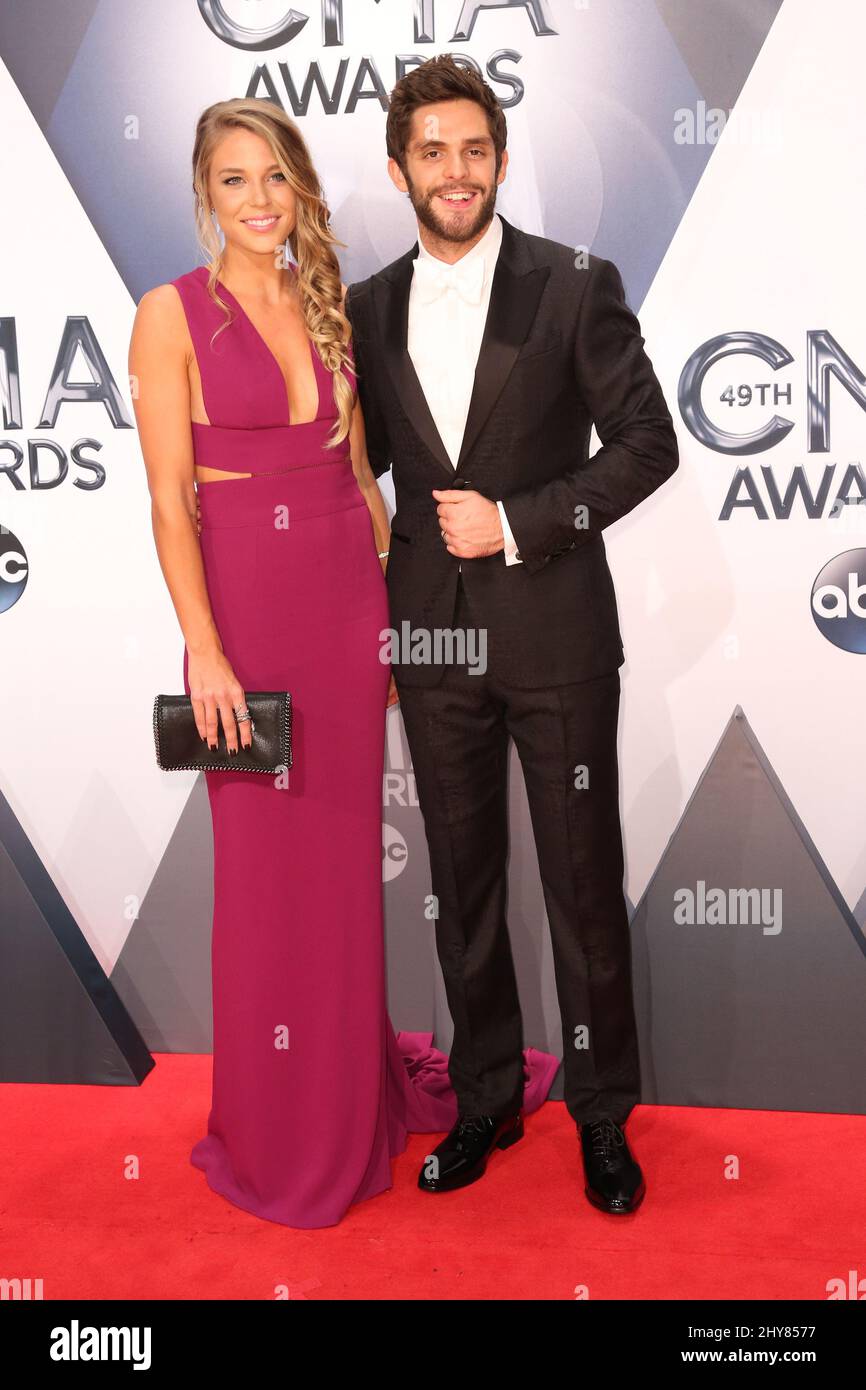 Thomas Rhett,Lauren Gregory arriving at the 49th Annual Country Music ...