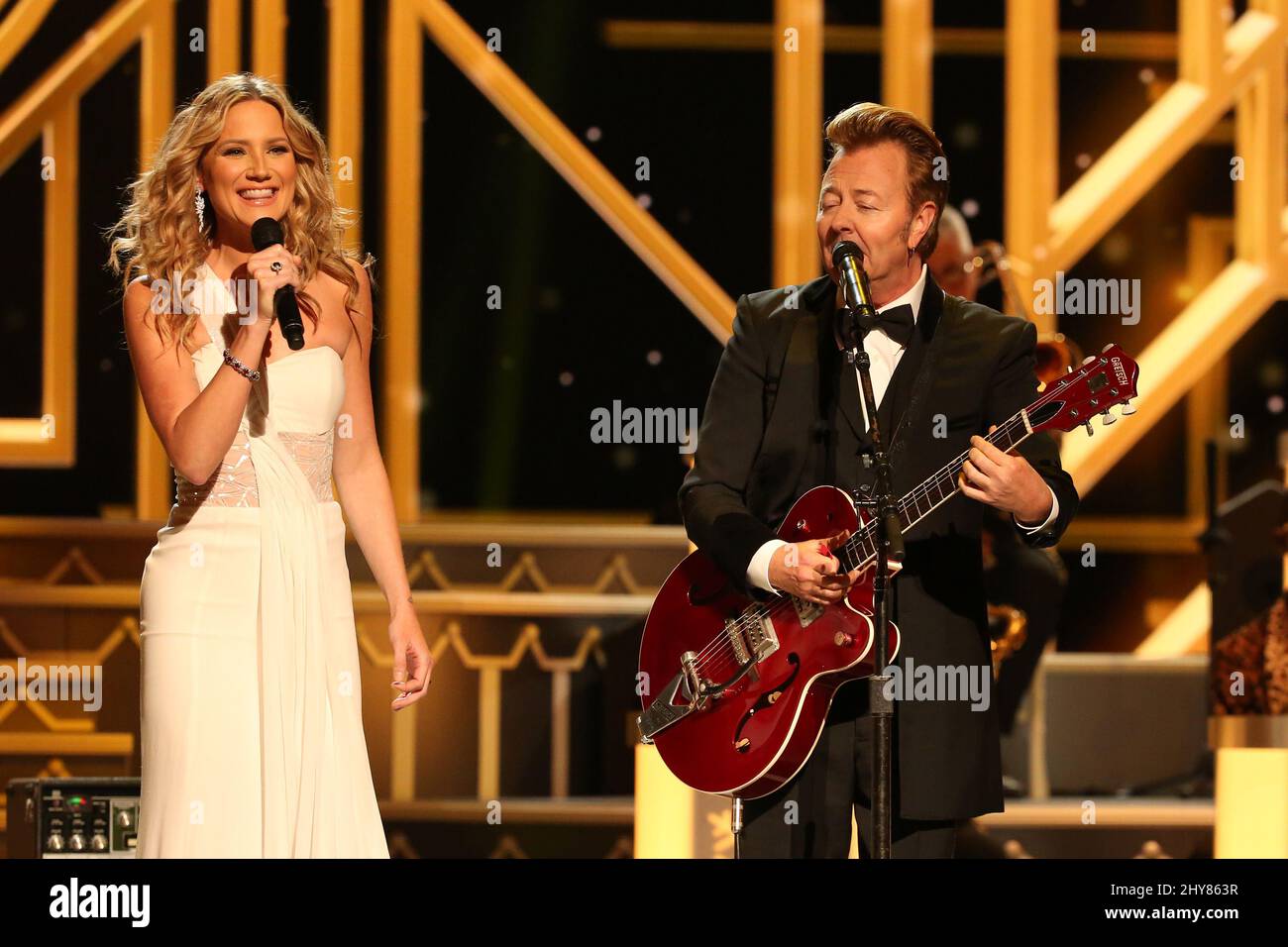 Brian Setzer and Jennifer Nettles CMA Country Christmas held at the ...