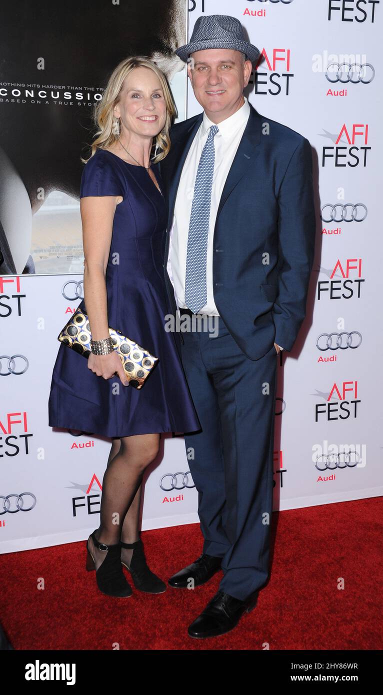 Mike O'Malley, Lisa O'Malley attending the premiere of Concussion as ...