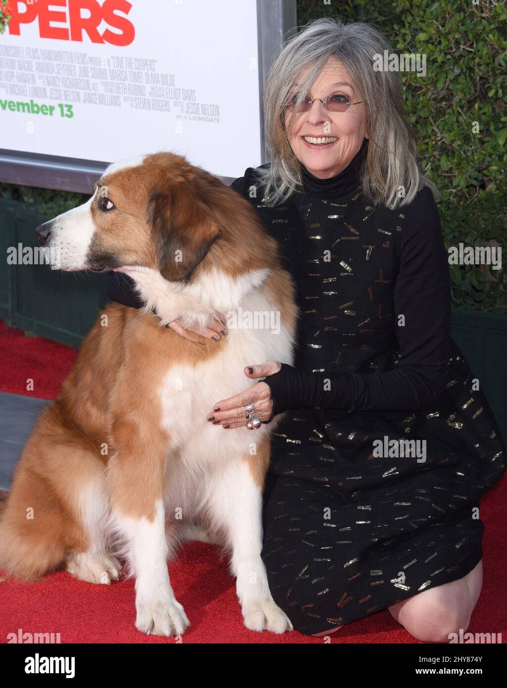 Diane Keaton and Bolt attending CBS Films' "Love the Coopers" premiere ...
