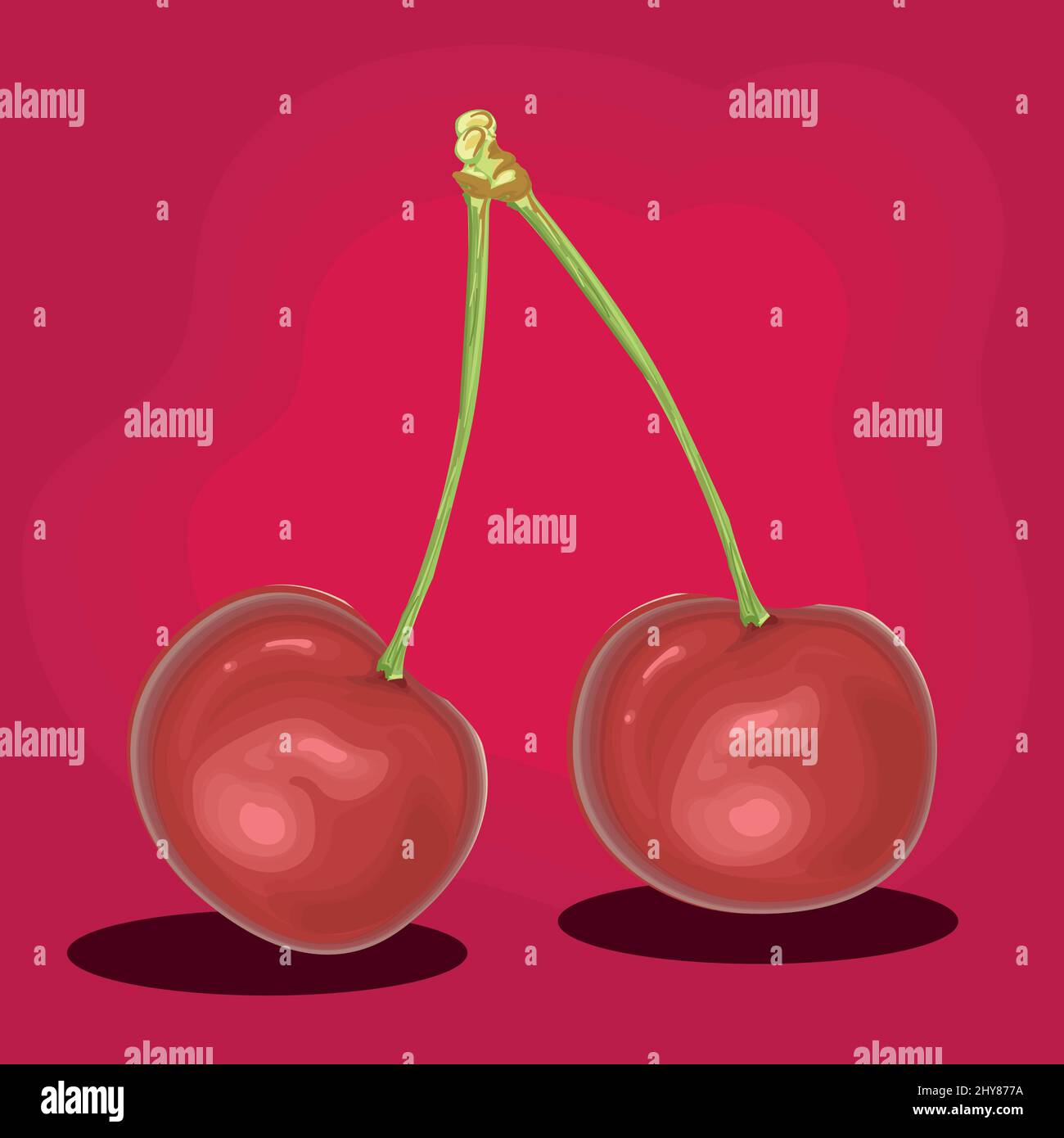 realistic cherry card Stock Vector Image & Art - Alamy