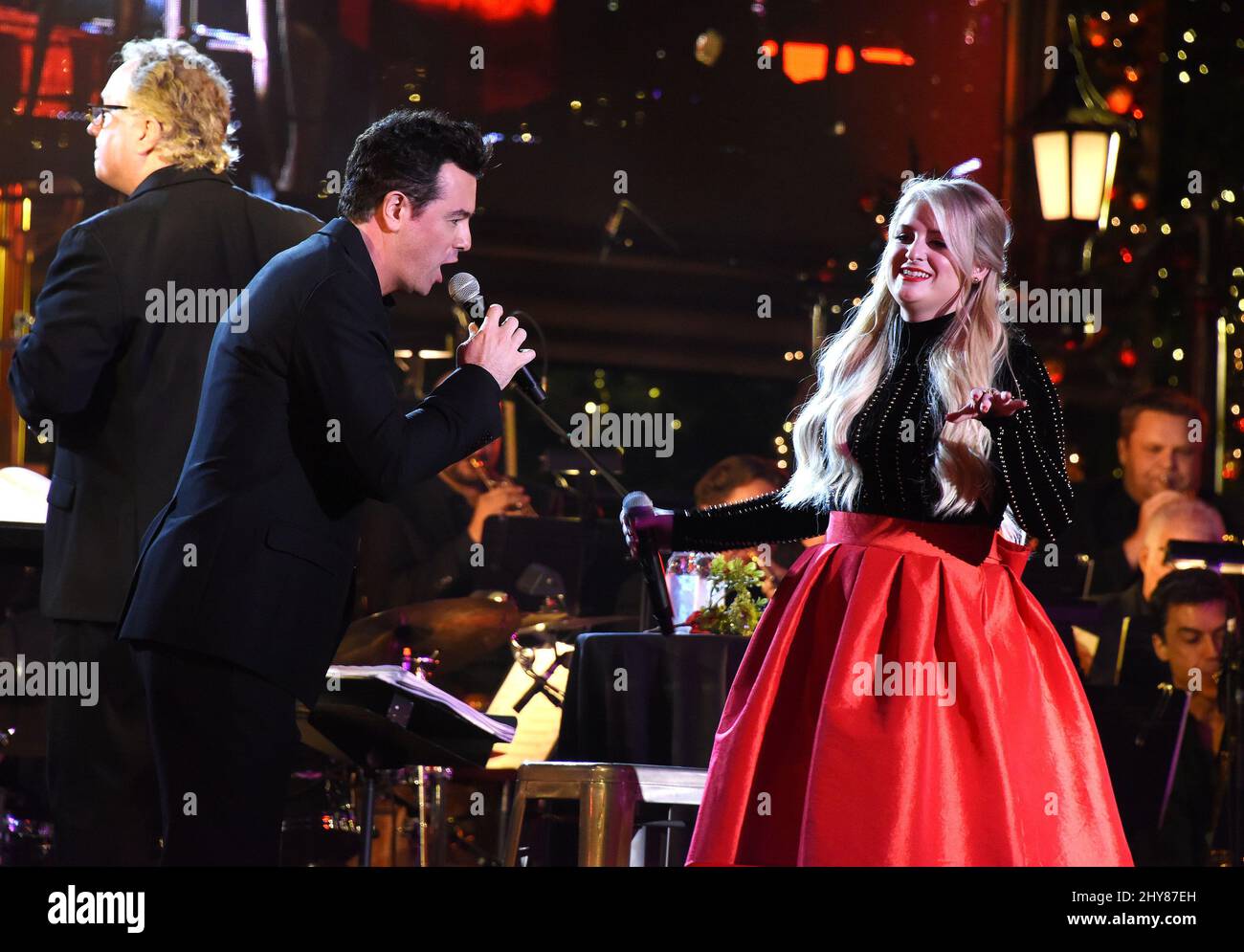 Seth MacFarlane and Meghan Trainor attending The Grove Christmas with ...