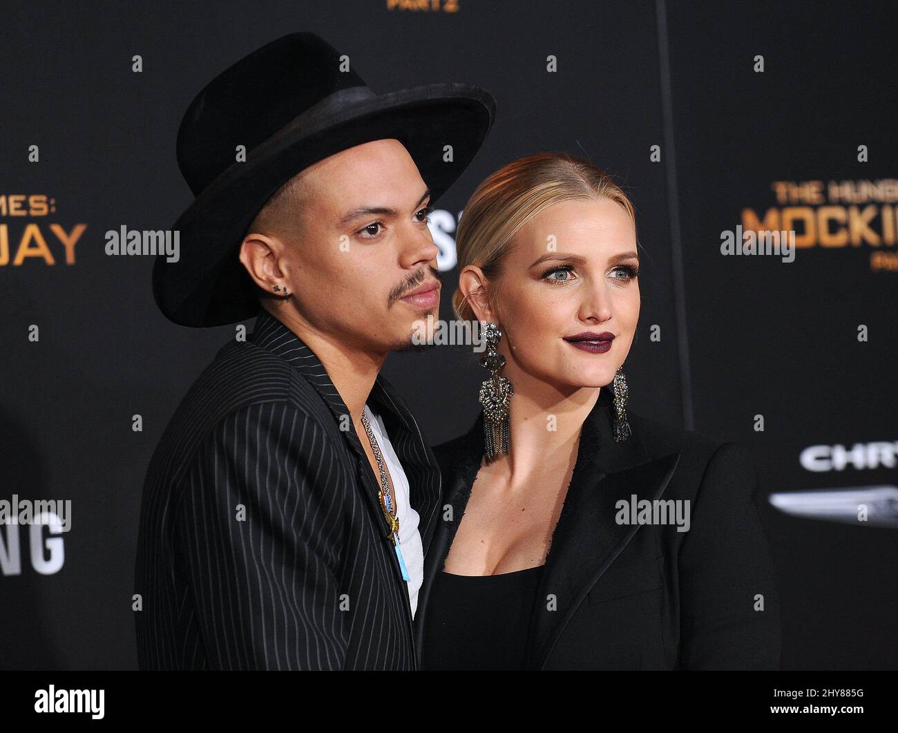Evan Ross & Ashlee Simpson "The Hunger Games: Mocking Jay - Part 2" Los ...