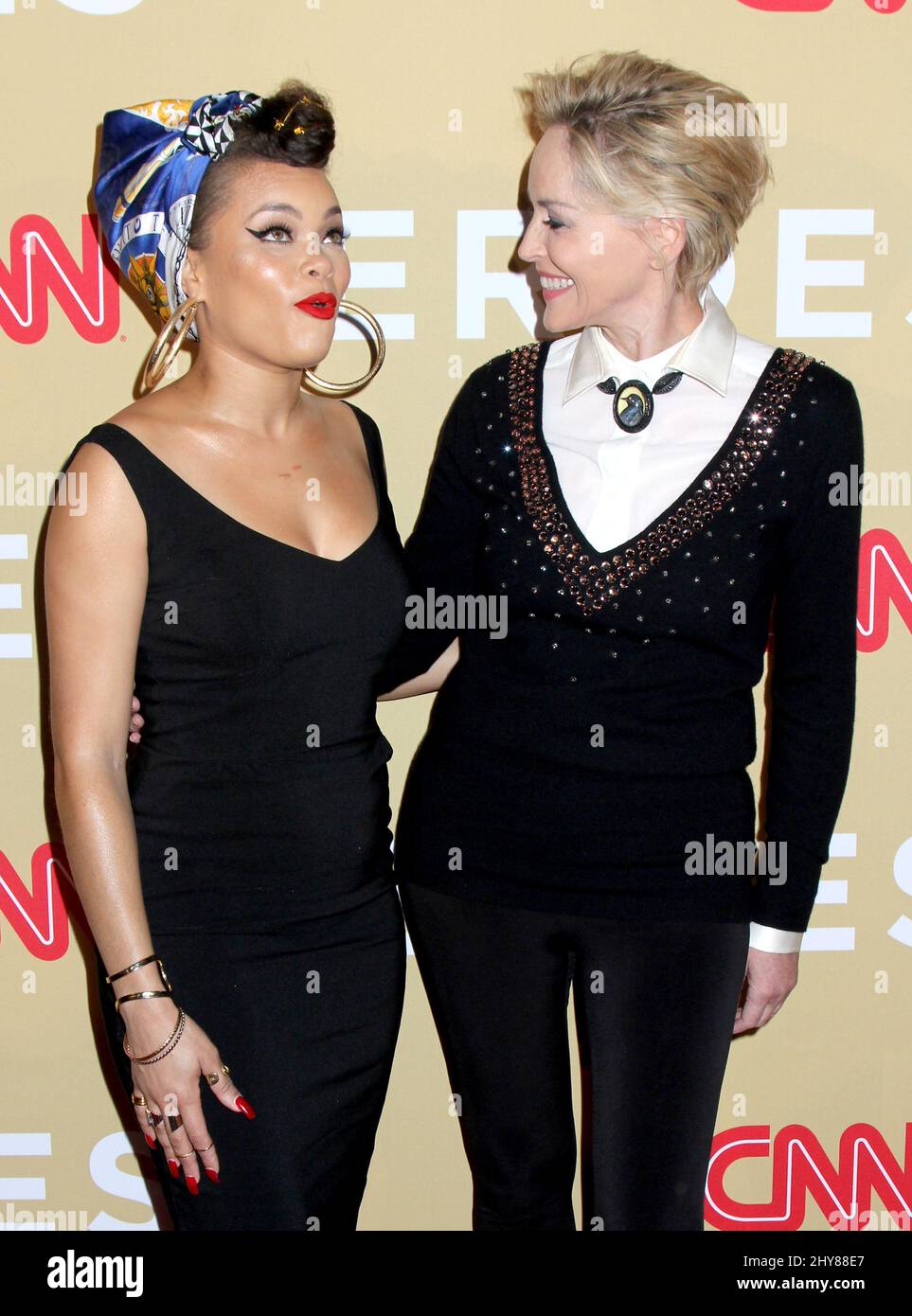 Andra Day and Sharon Stone attending the CNN Heroes All-Star Tribute ...