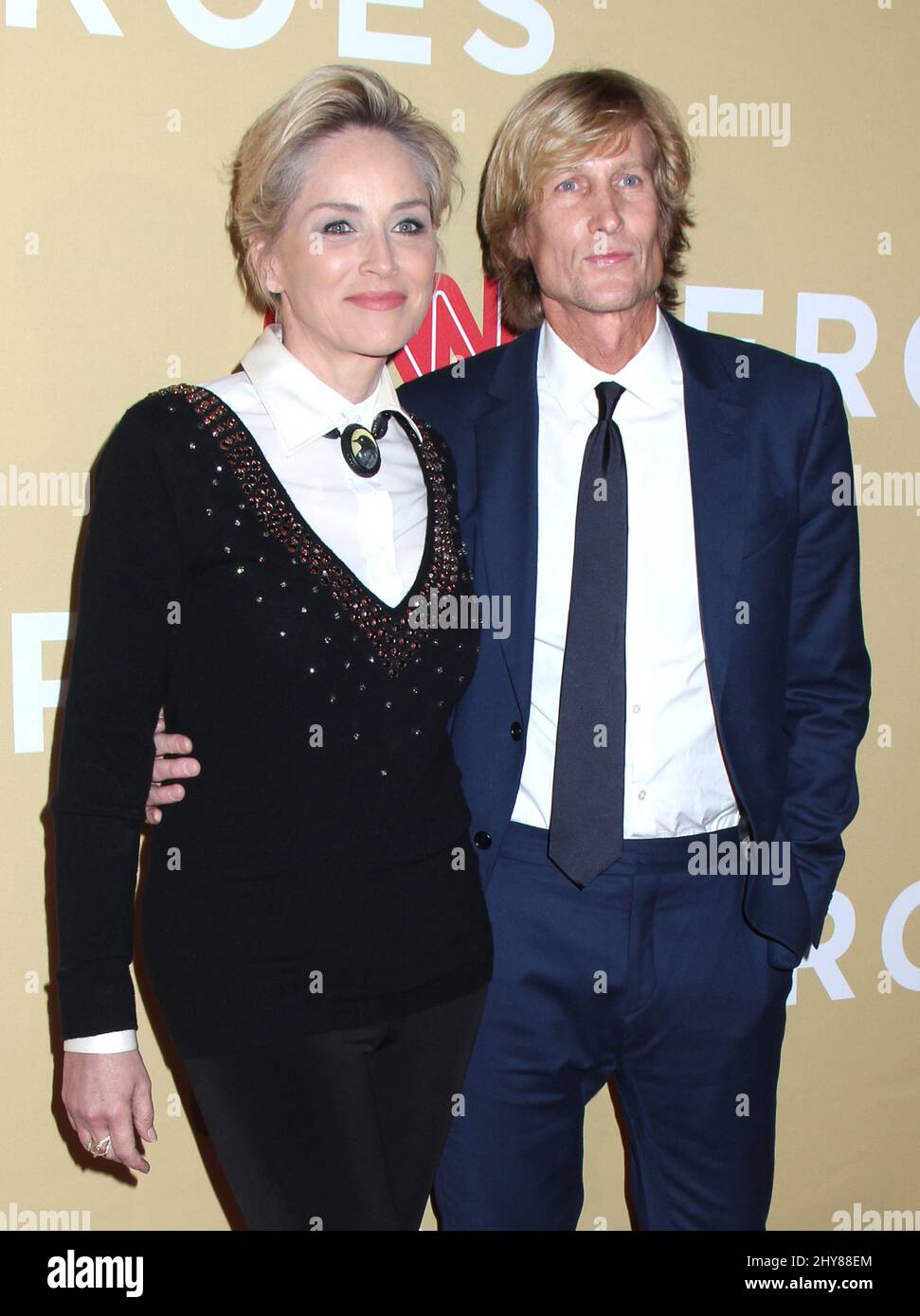 Sharon Stone and Scott Woodward attending the CNN Heroes All-Star ...