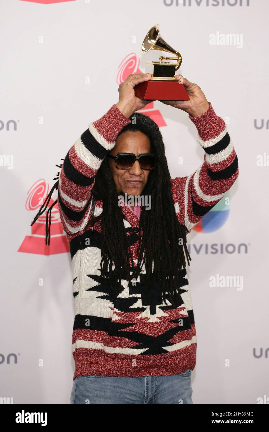 Tego Calderon poses in the press room at the 16th annual Latin Grammy ...