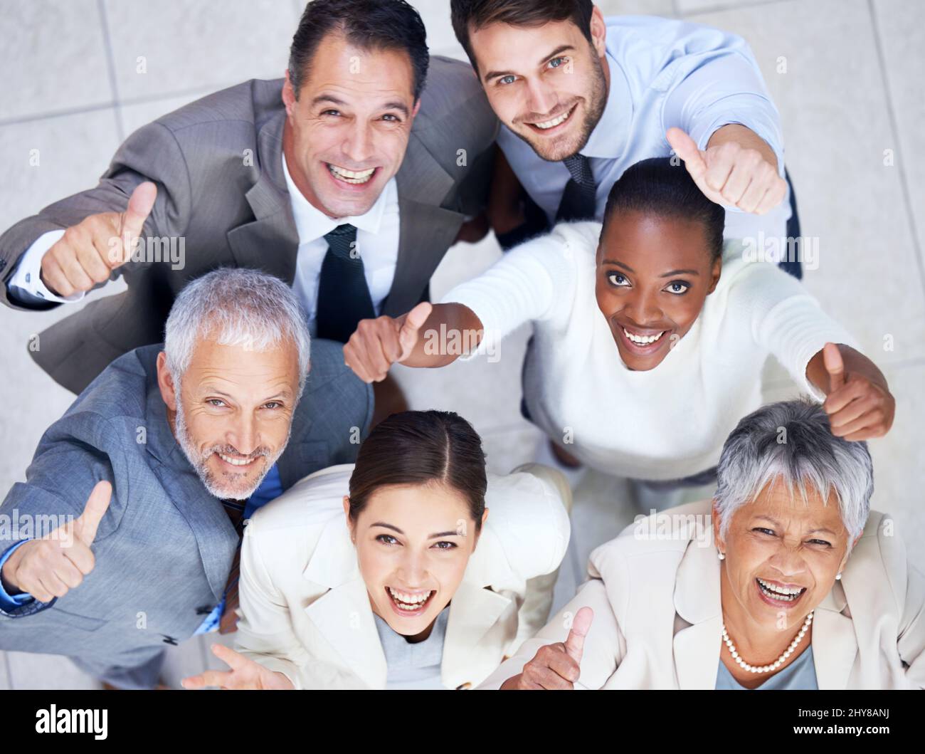High angle shot group multiethnic hi-res stock photography and images ...