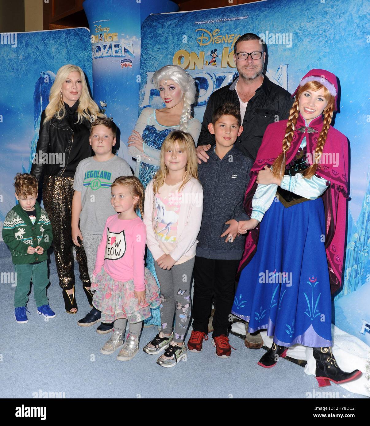 Tori Spelling, Dean McDermott, Liam, Stella, Hattie, Finn attending ...