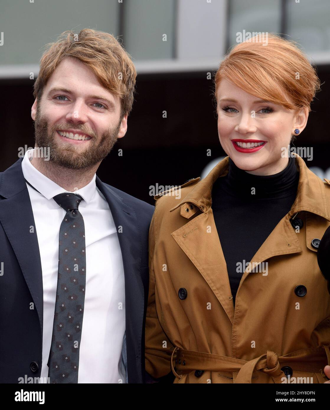 Bryce Dallas Howard and Seth Gabel attending the ceremony honouring Ron Howard with his 2nd star ...