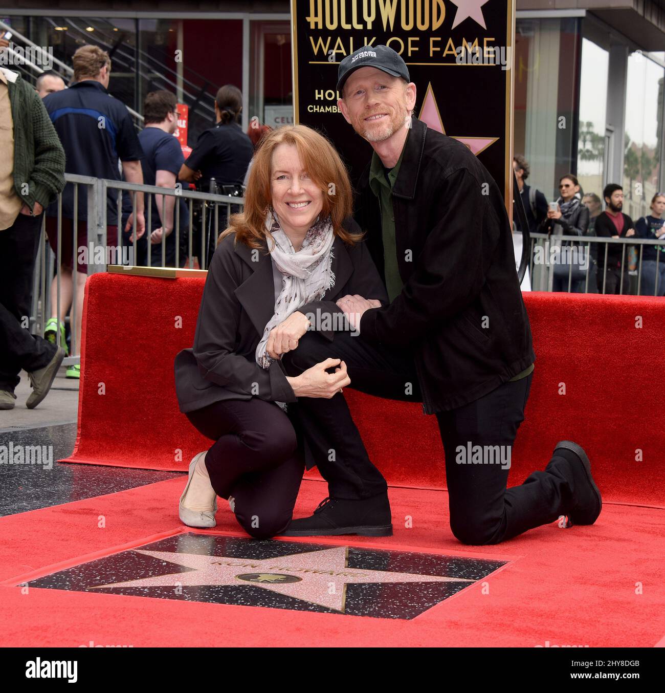 Ron Howard and Cheryl Howard attending the ceremony honouring Ron ...